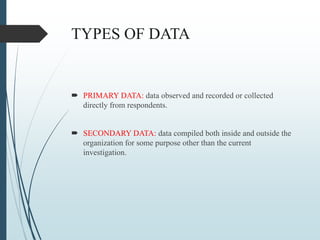 Data, Classifications and Sources. | PPTX