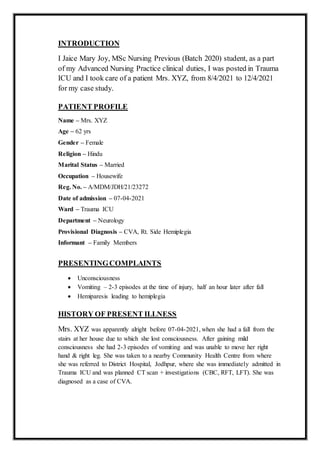 Stroke Patient Case Study