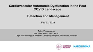 Cardiovascular Autonomic Dysfunction in the Post-COVID Landscape ...
