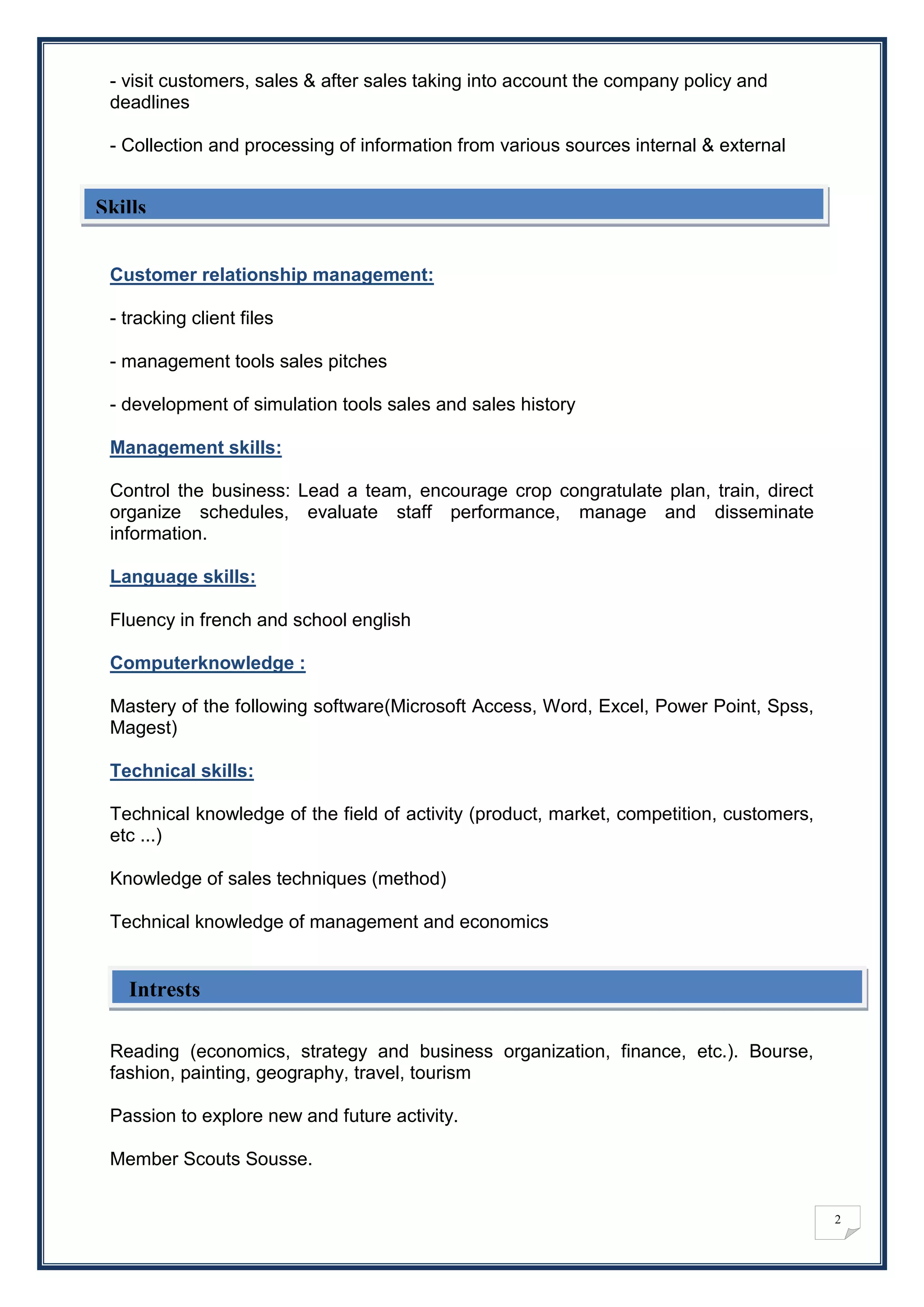 Cv Bouzir Aymen eng | DOCX