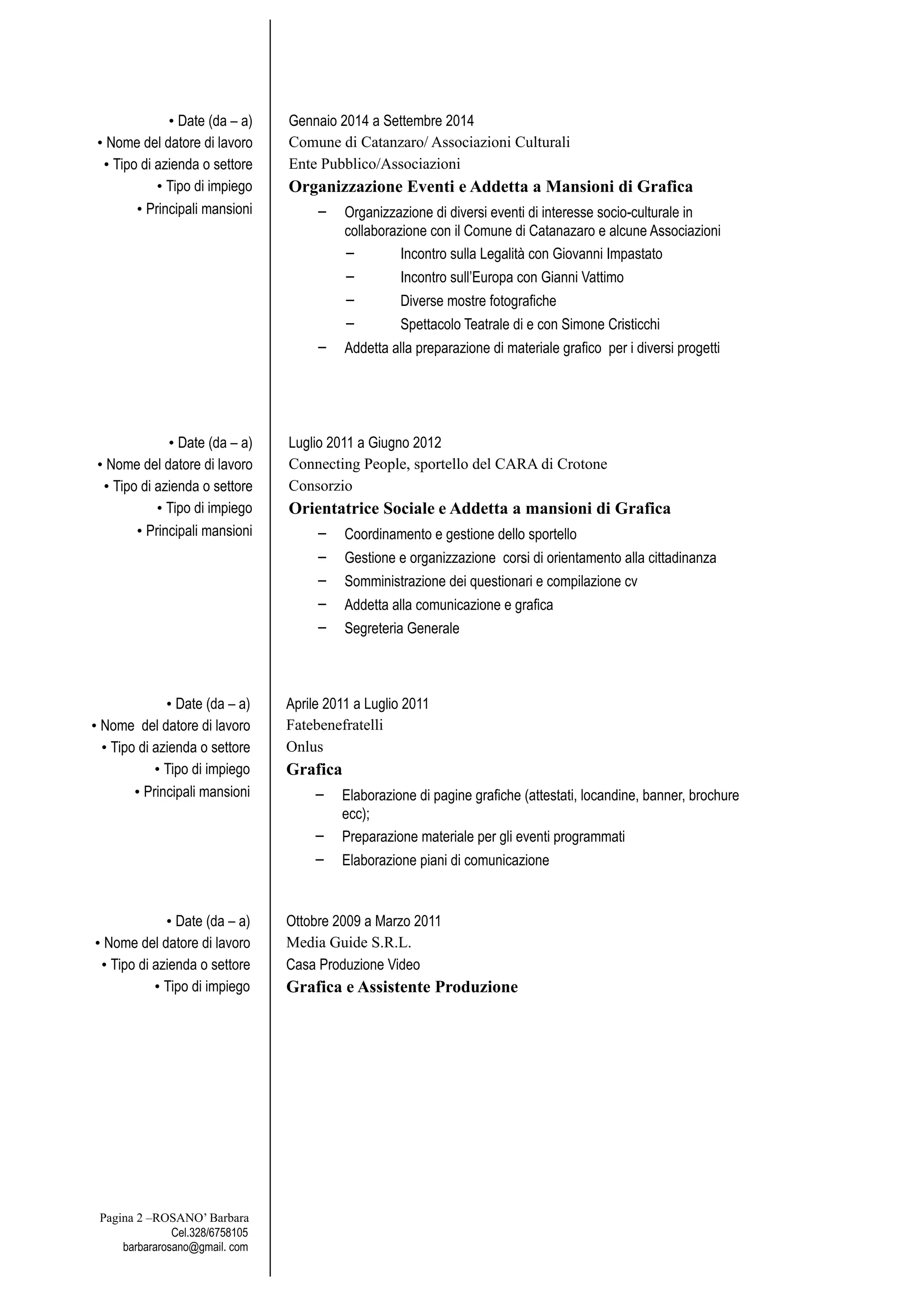 Cv barbara rosano c2 | PDF