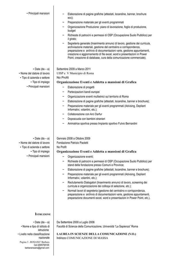 Cv barbara rosano c2 | PDF
