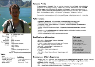 Cv & basic portfolio matthew gold | PDF