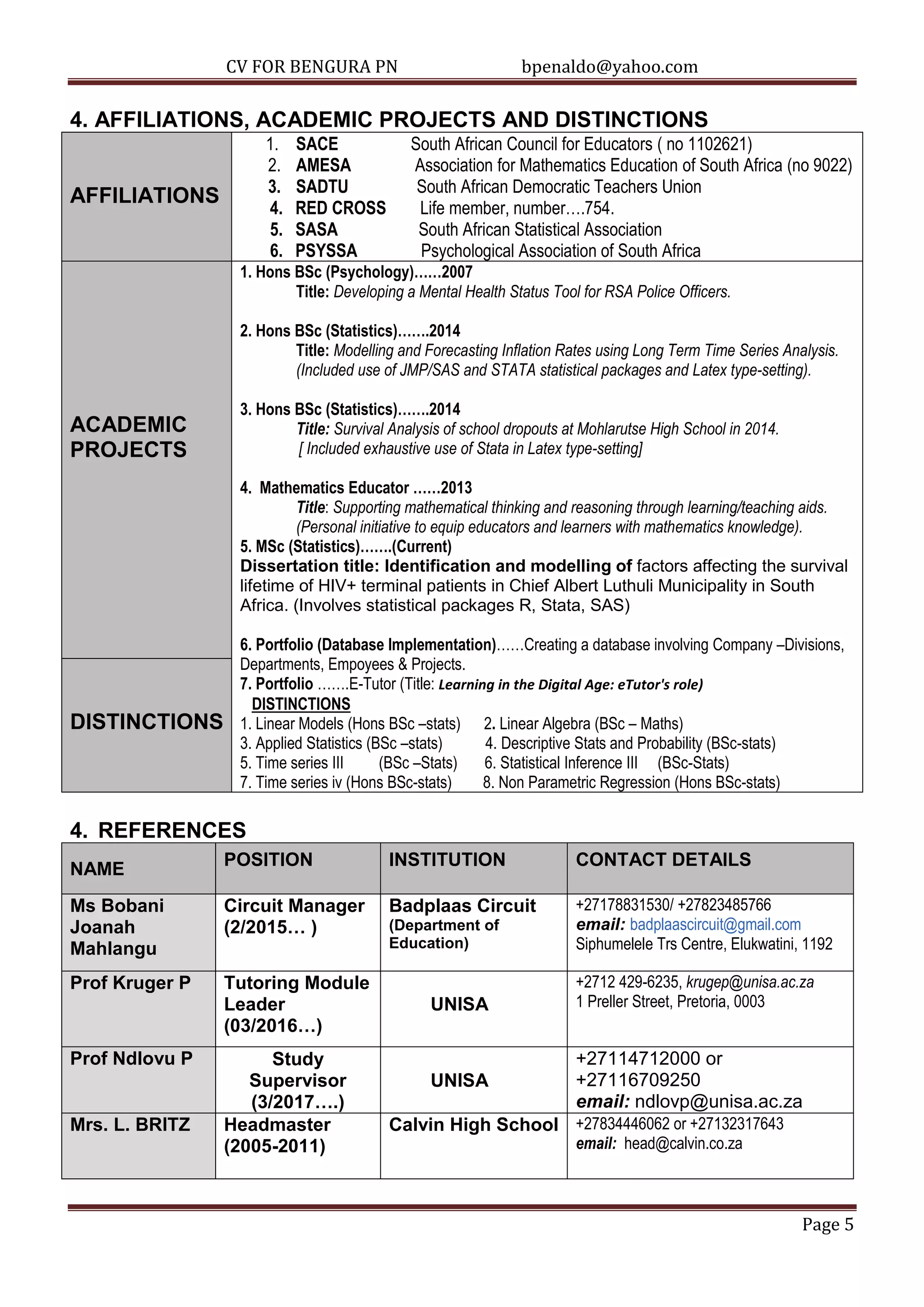 Cv bengura pn slideshare | PDF
