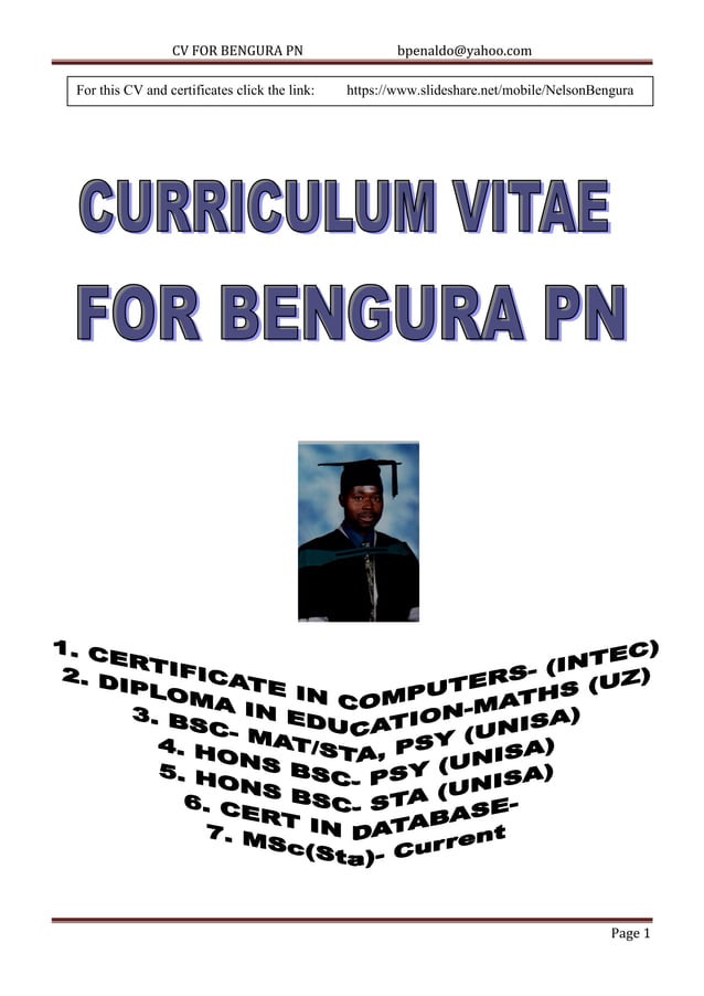 Cv bengura pn slideshare | PDF