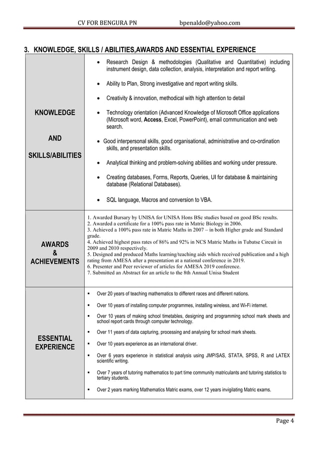 Cv bengura pn slideshare | PDF