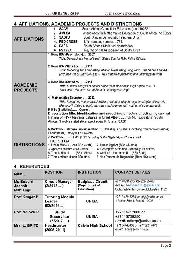 Cv bengura pn slideshare | PDF