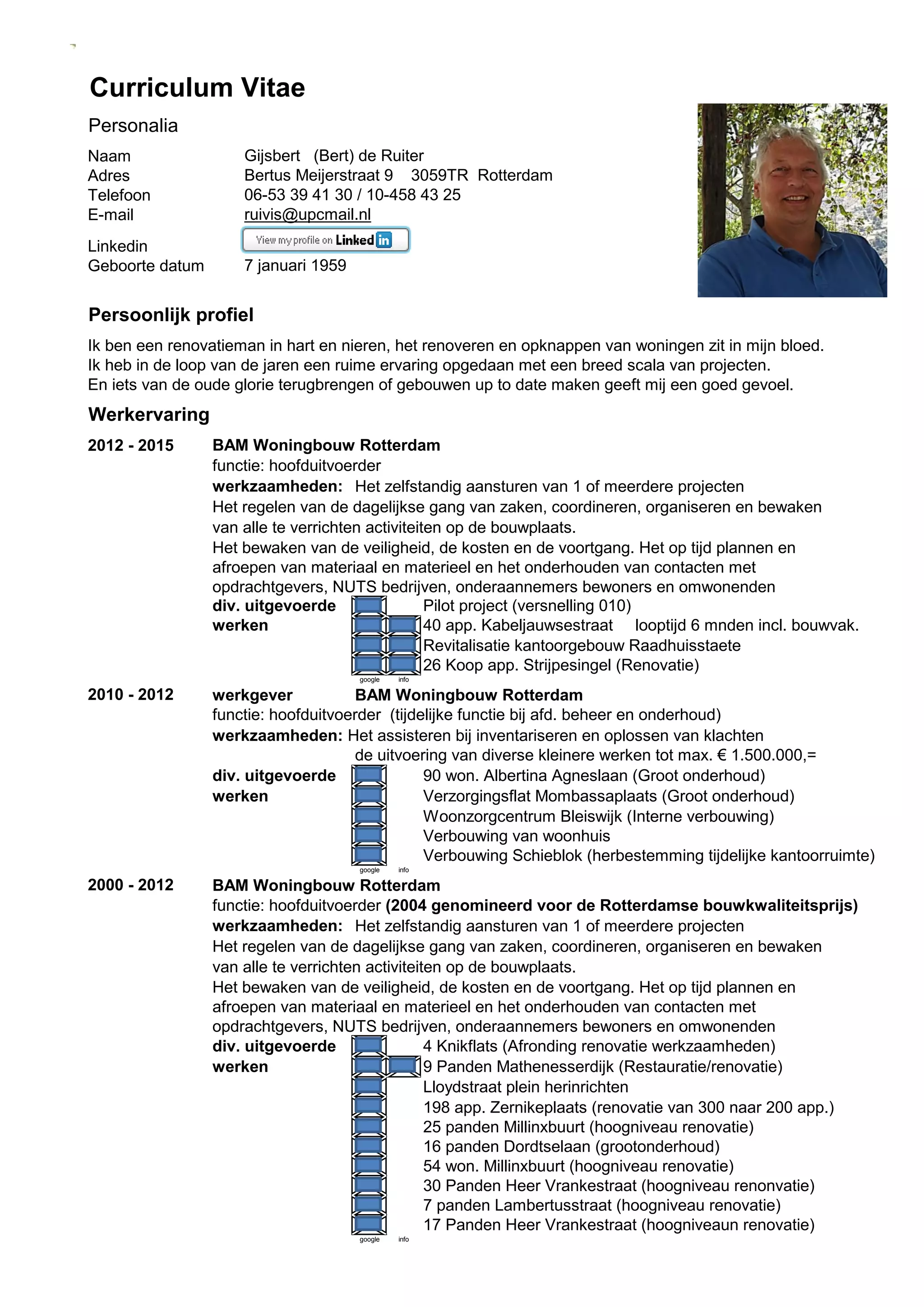 Cv bert de ruiter 15 9-2015 | PDF