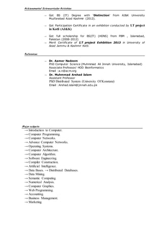 Cv bilal ahmed | PDF