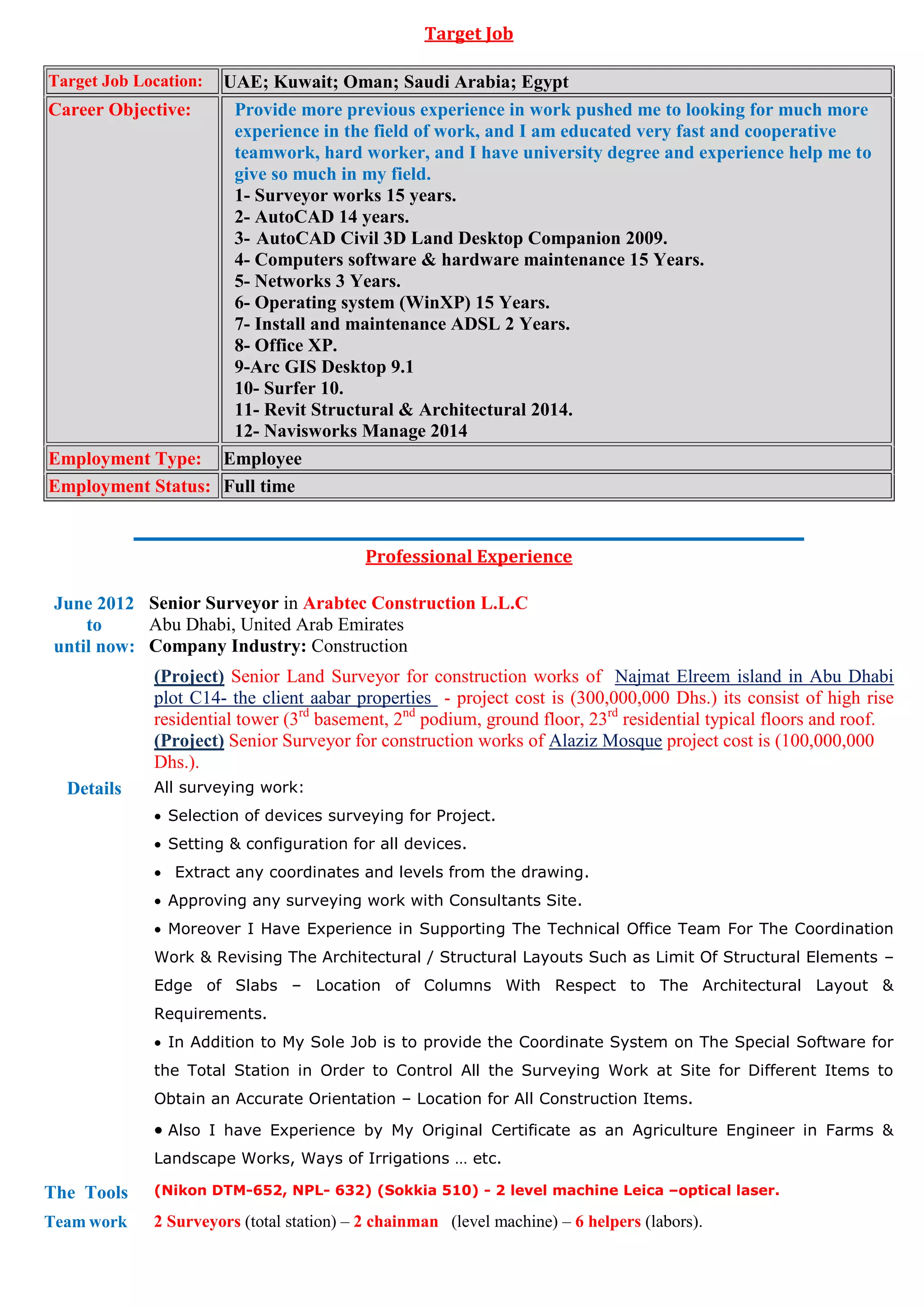 Cv bim coordinator & chief surveyor | PDF