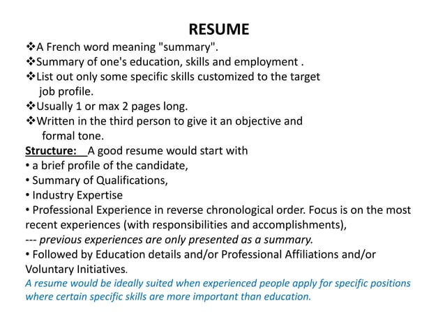 Cv, biodata, resume | PPTX