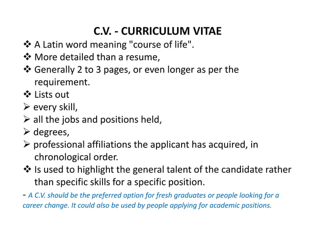 Cv, biodata, resume | PPTX