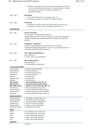 Cv Bjarne Jensen Cand.It E Bus(3a Pl).Ms Sap | PDF