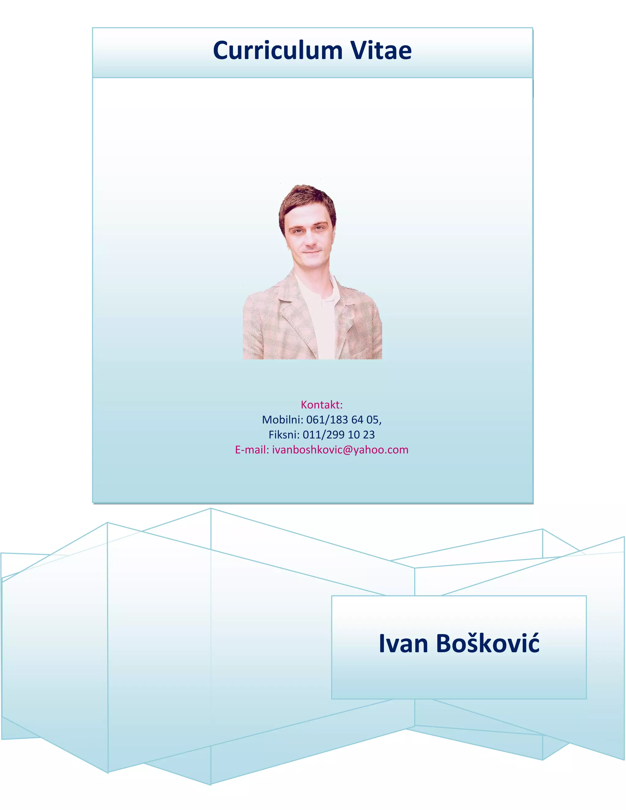CV Ivan Boskovic | PDF