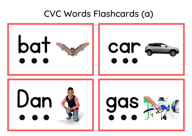 CVC a Flashcards.pdf- Printable and can be used for Teachin in Primary ...