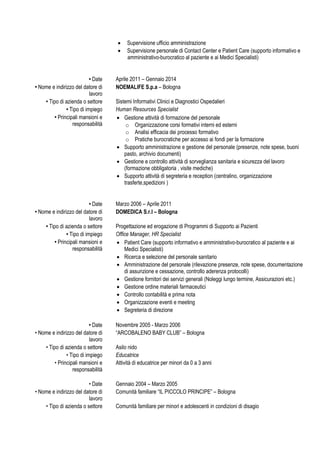 Cv carbone roberta 2019 | PDF
