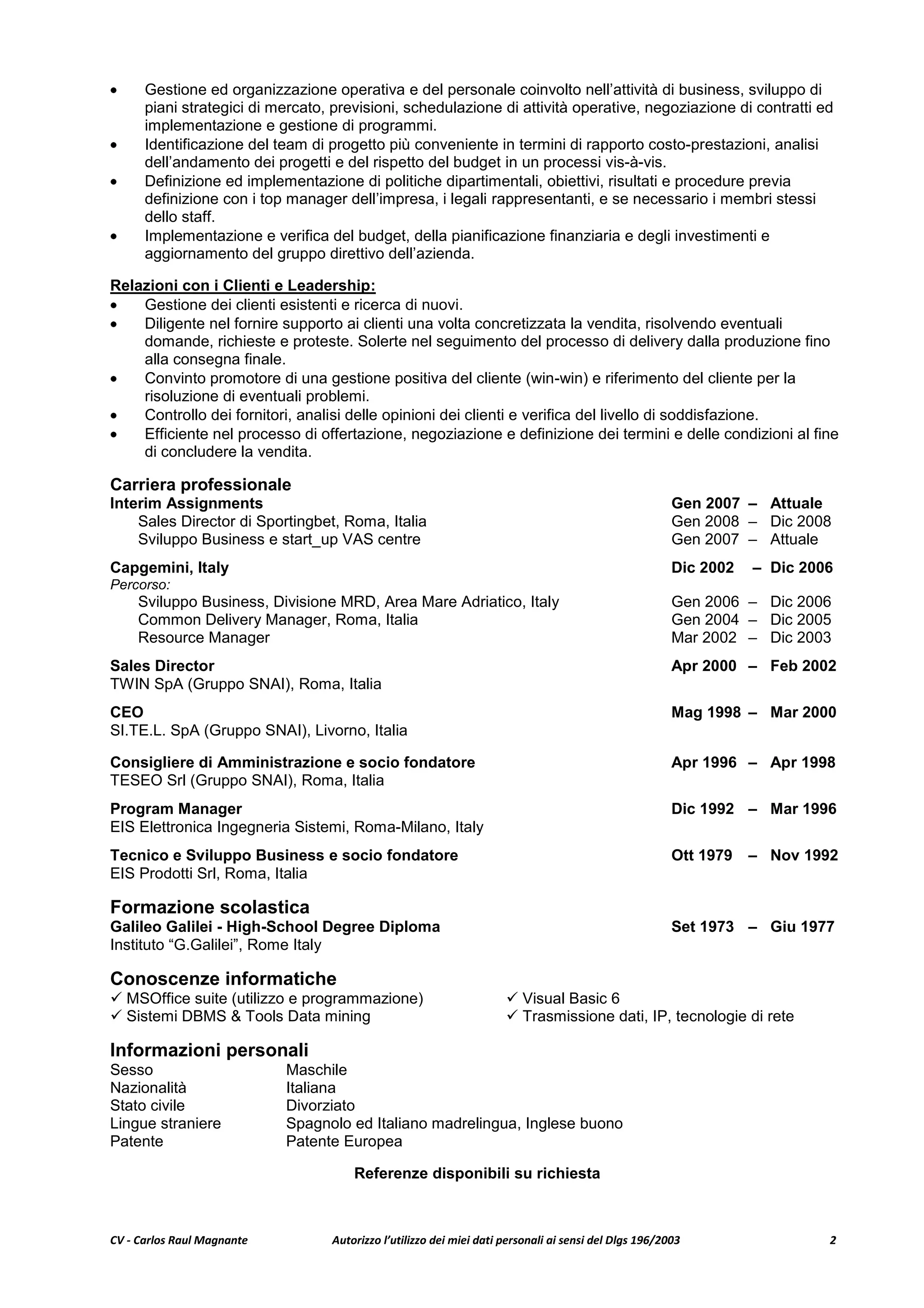 Cv carlos raul magnante ita_v3.0 | PDF