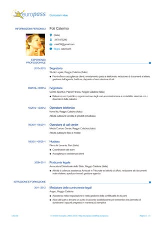 Cv caterina foti pdf | PDF | Legal Services Industry | Industries