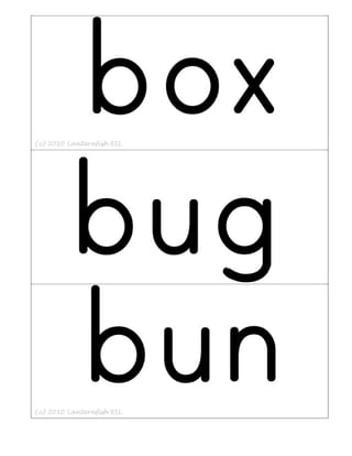 Cvc basic flashcards | PDF