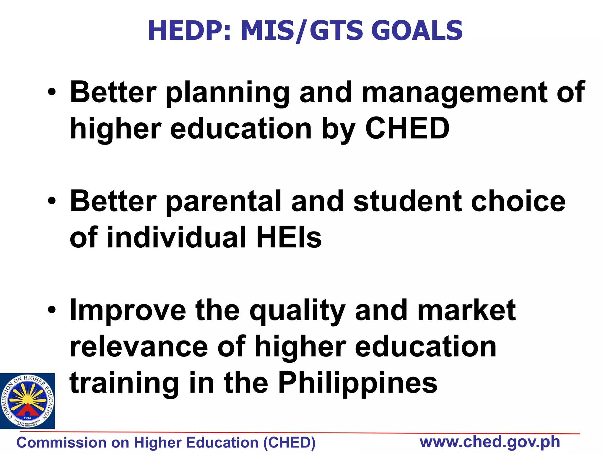 CHED Information System Strategic Plan (ISSP) | PDF