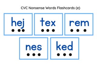 CVC e Flashcards for struggling readers. | PDF