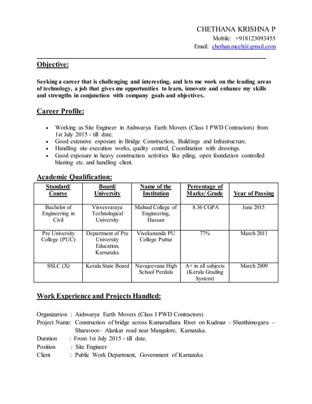 CV Chethana Krishna P | PDF