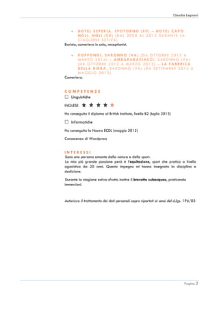 Cv claudia legnani (1) | PDF