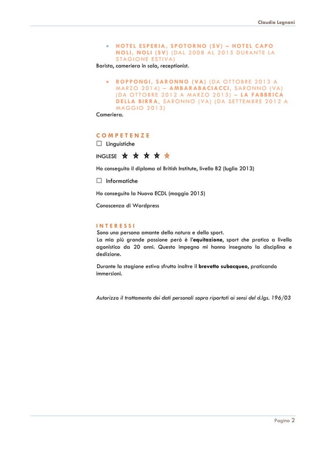 Cv claudia legnani (1) | PDF