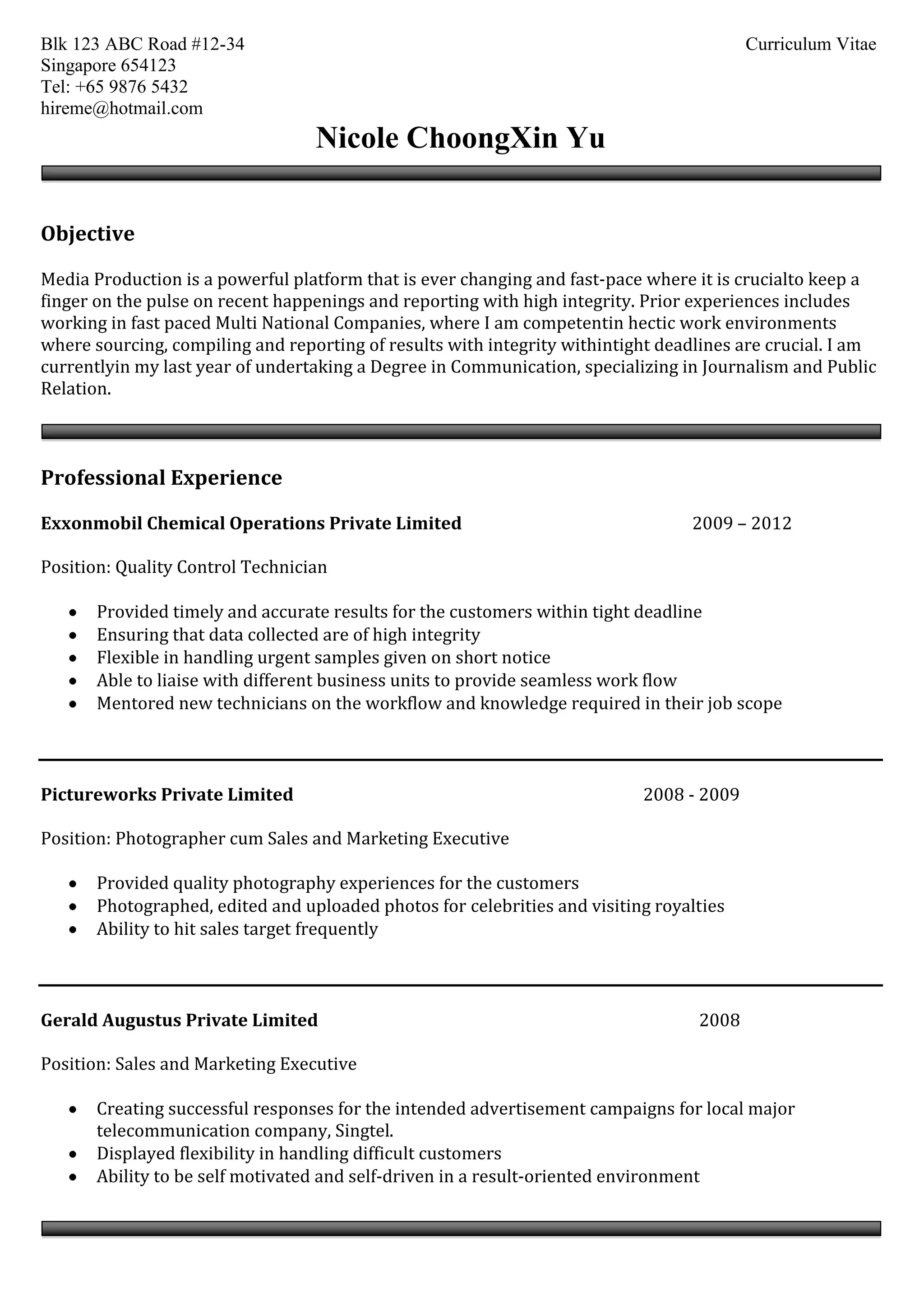 Cv (cmns 1000) assignment 1 | PDF