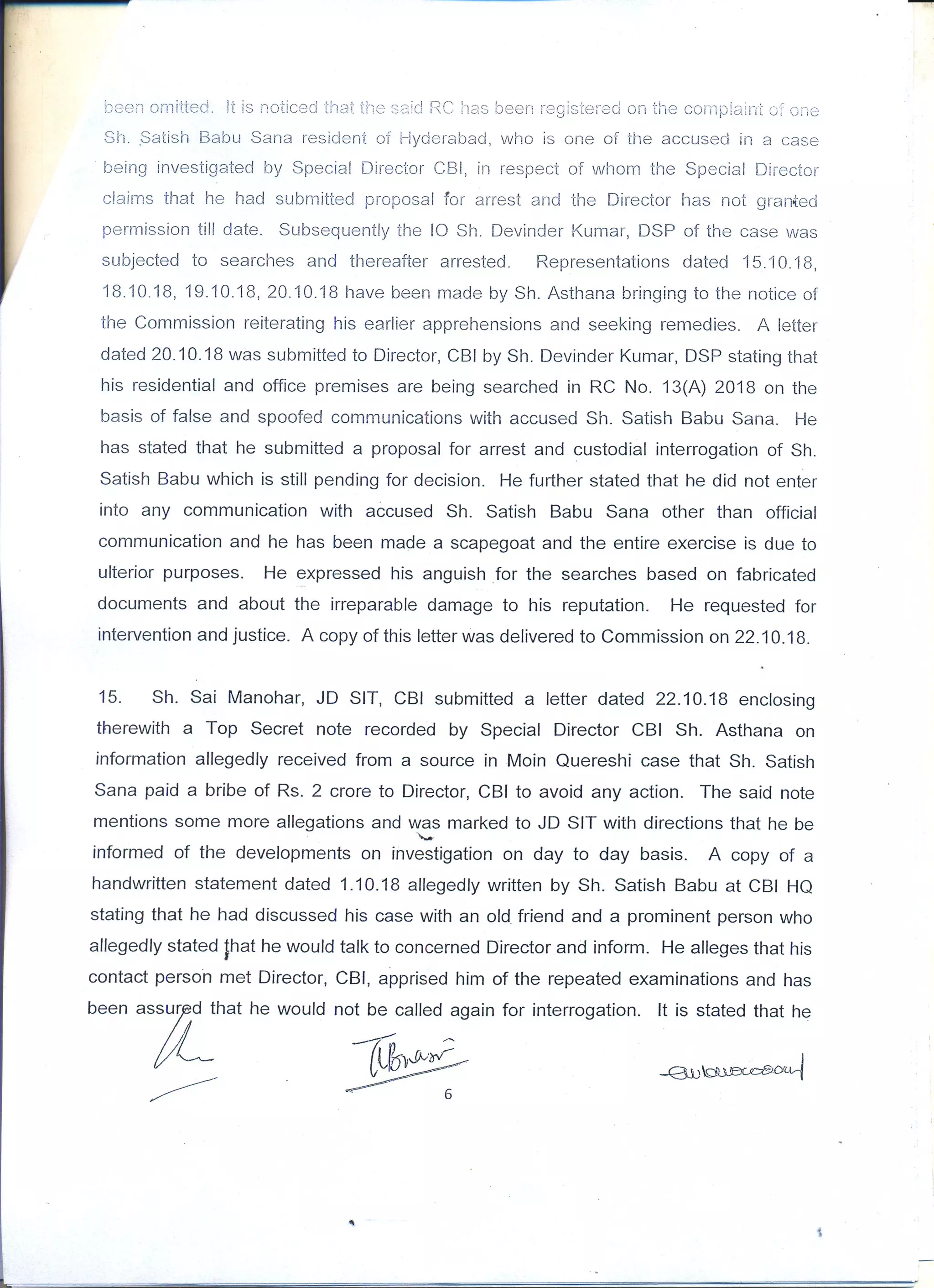 CVC order on CBI Director Alok Verma | PDF