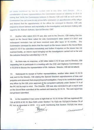CVC order on CBI Director Alok Verma | PDF
