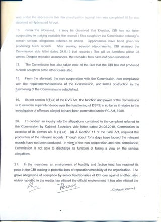 CVC order on CBI Director Alok Verma | PDF