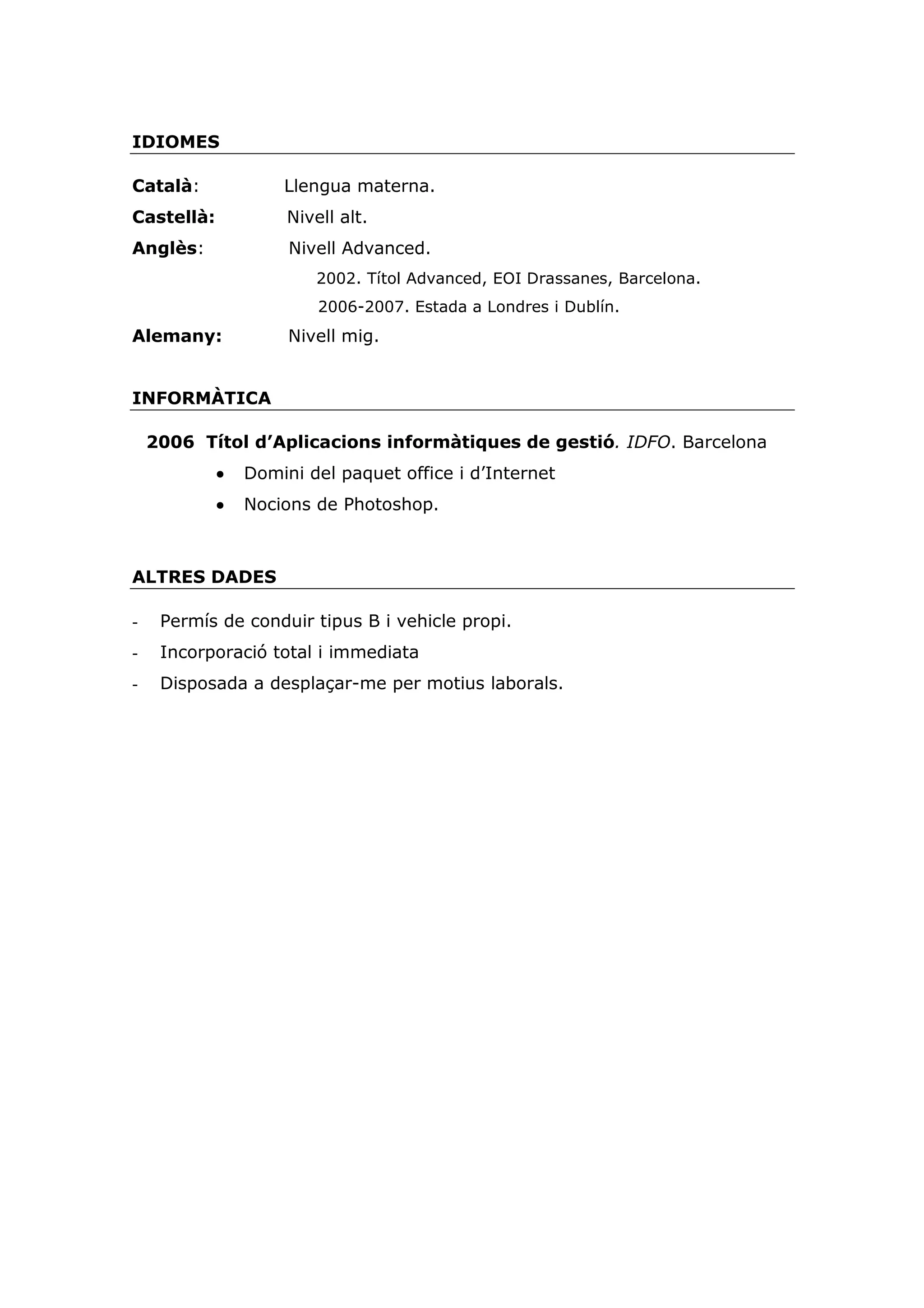Cv cronologic | PDF
