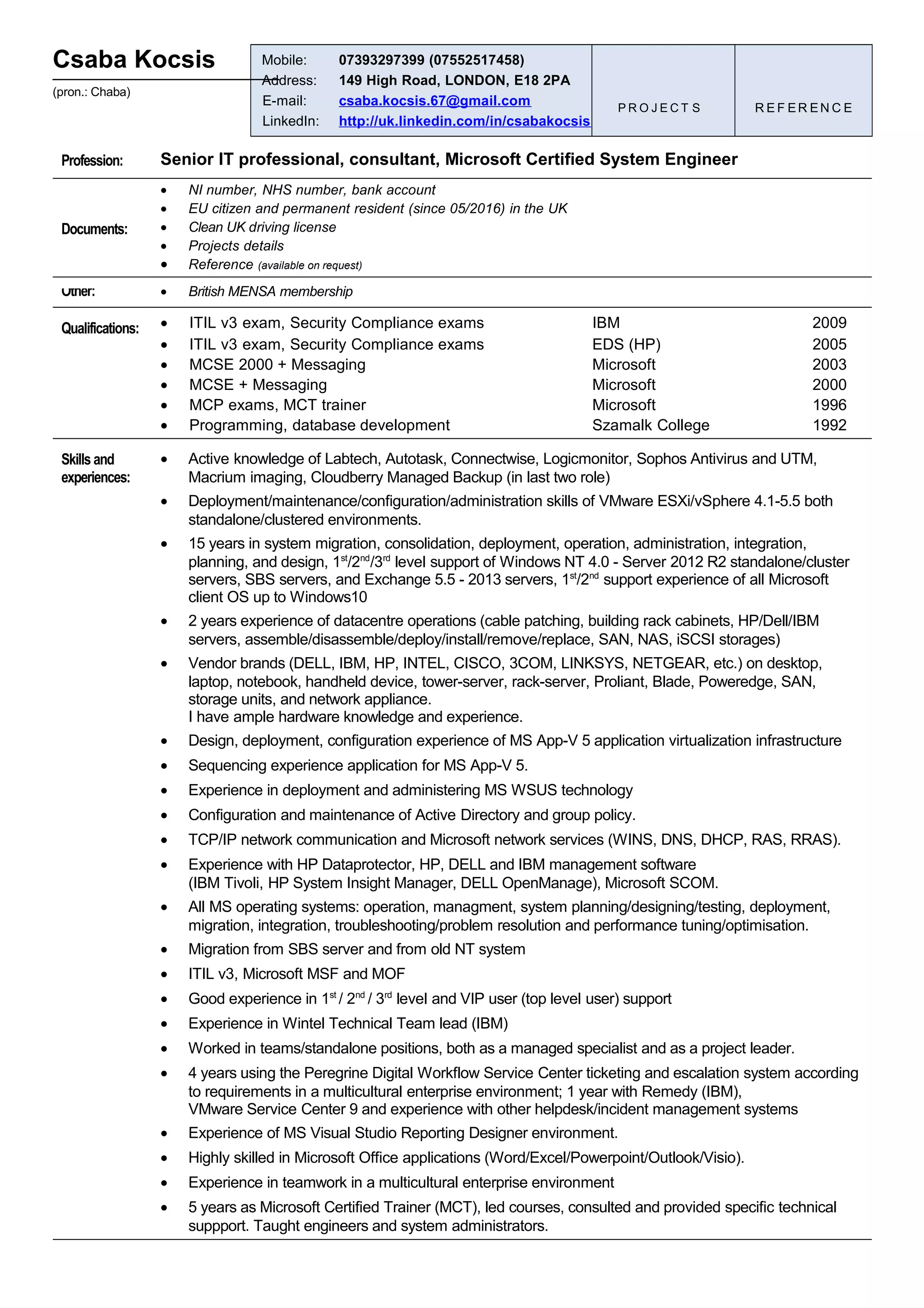 CV -- Csaba Kocsis | DOC