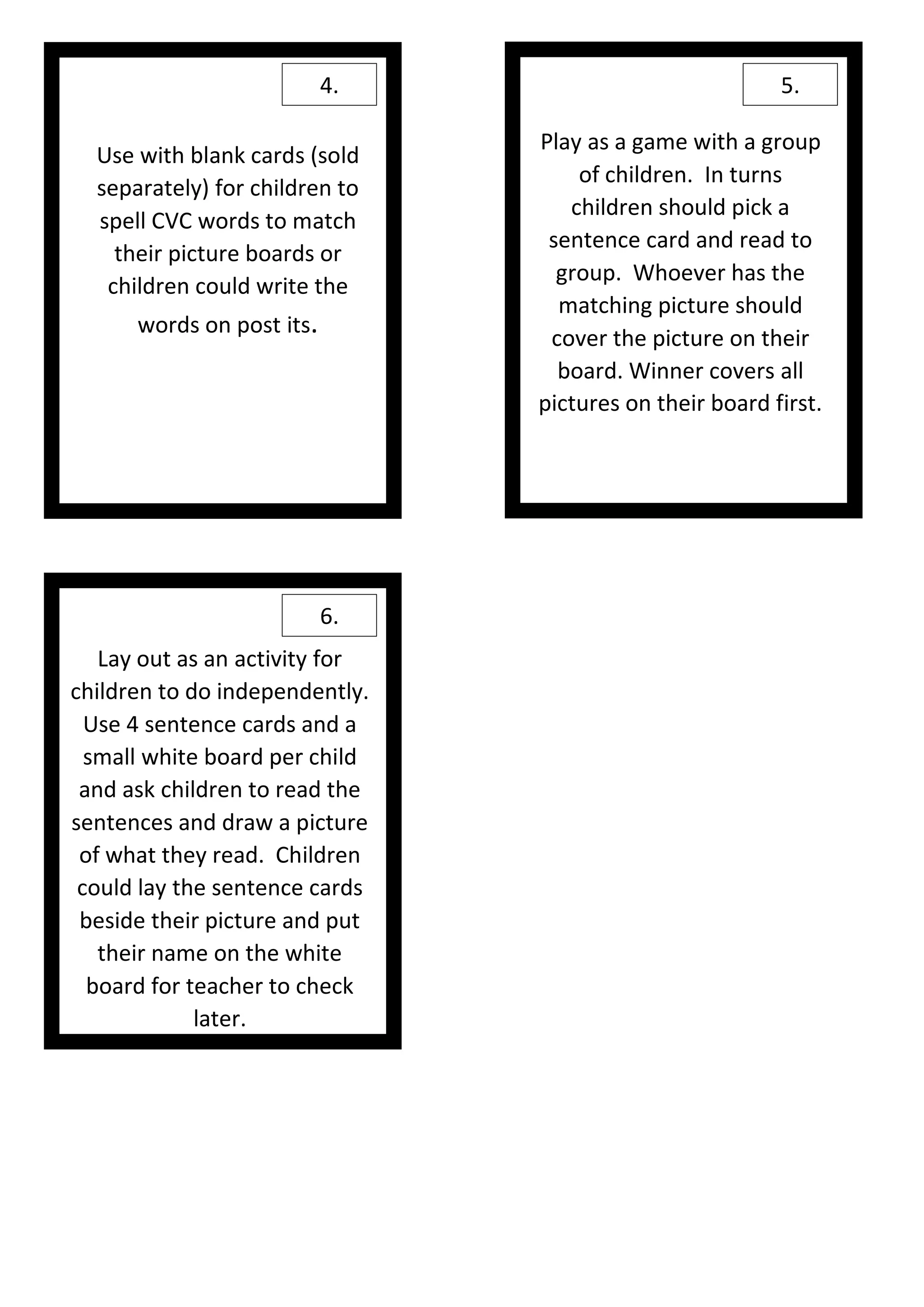 Cvc sentence and picture match activity | PDF