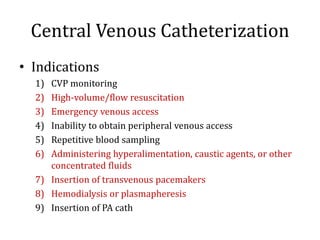 Central Venous Catheterization without Ultrasound guidance | PPTX