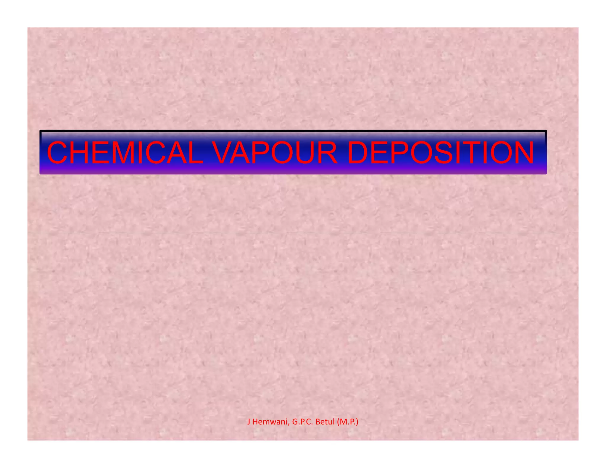 Chemical Vapour Deposition | PDF