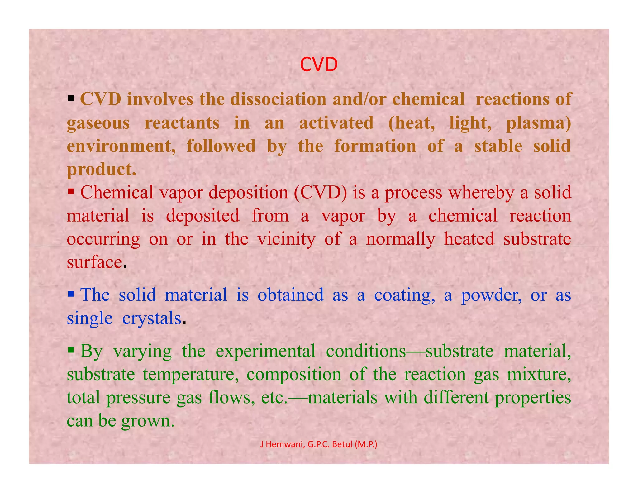 Chemical Vapour Deposition | PDF