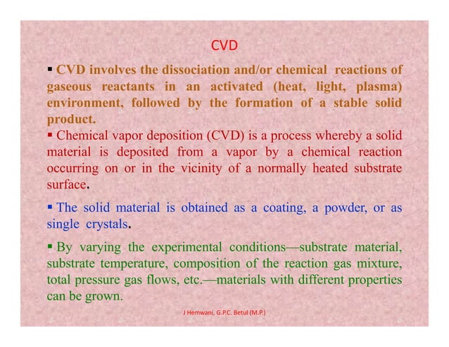 Chemical Vapour Deposition | PDF
