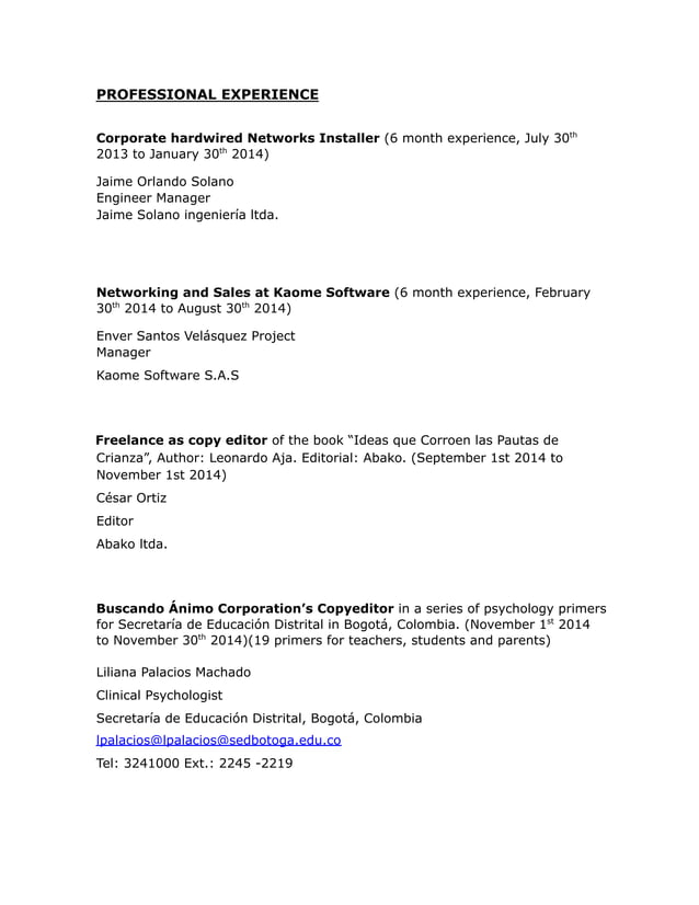 Curriculum Vitae of Daniel Santiago Aja Solano | PDF