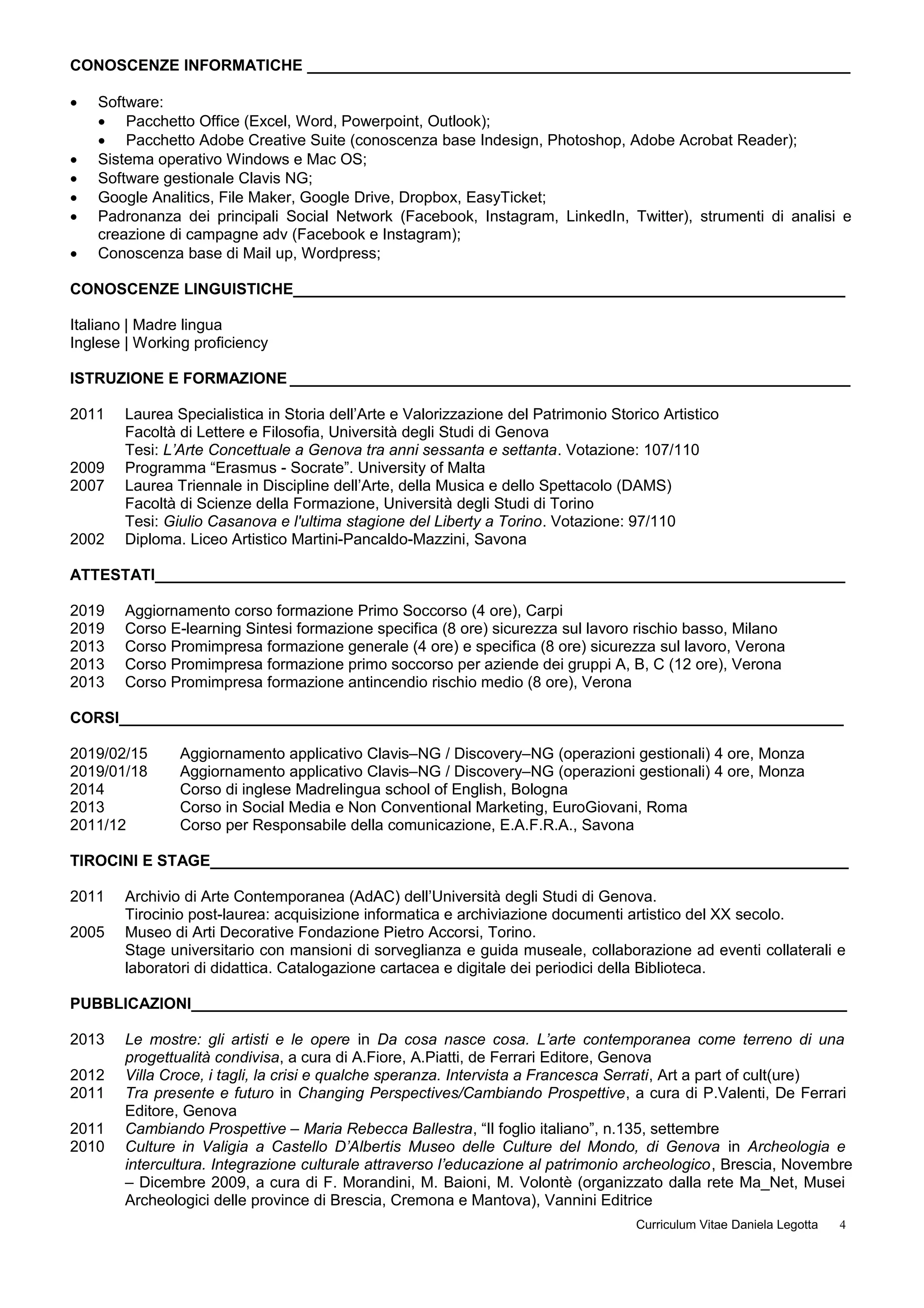 CV Daniela Legotta | PDF
