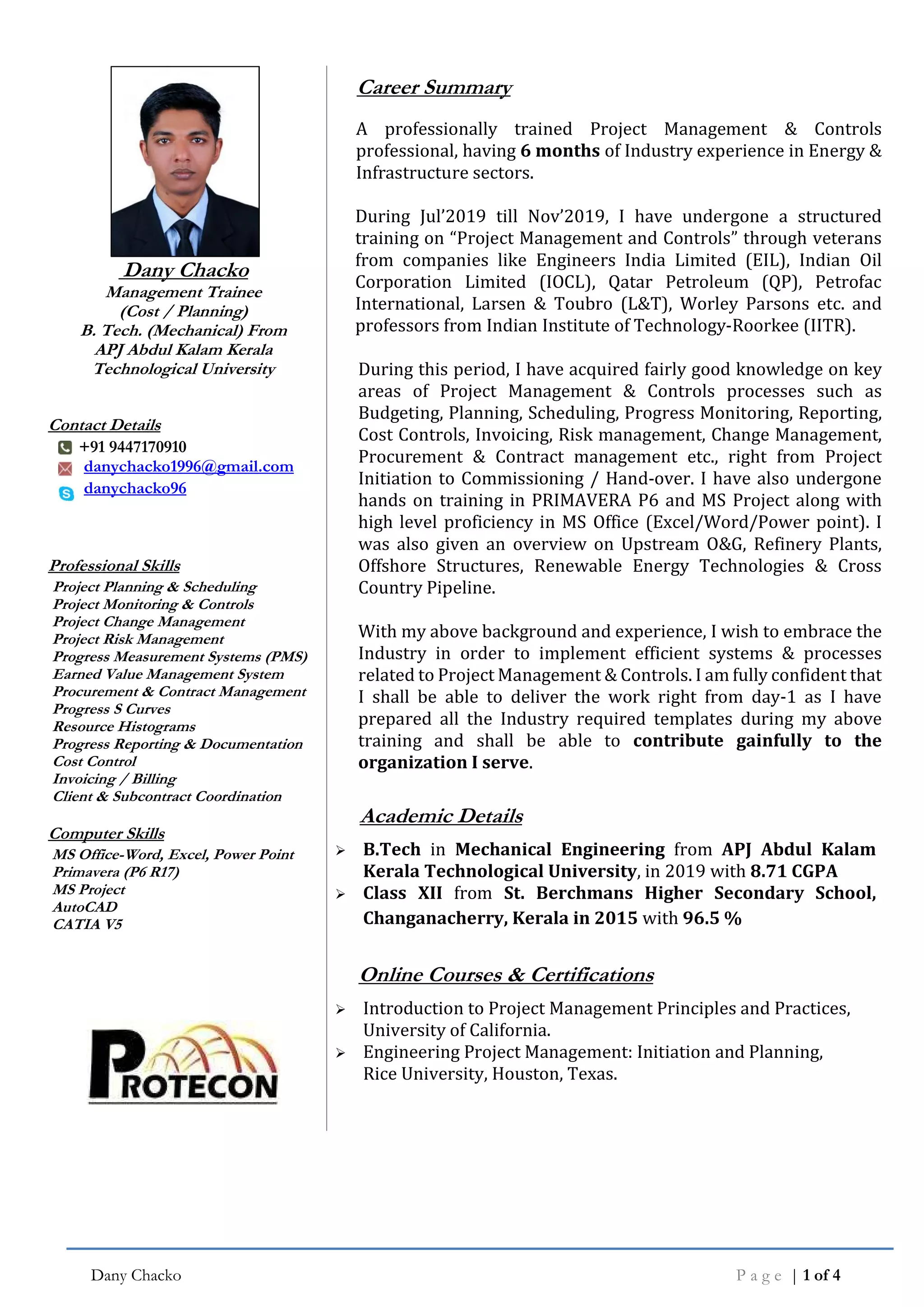 CV_Dany Chacko | PDF