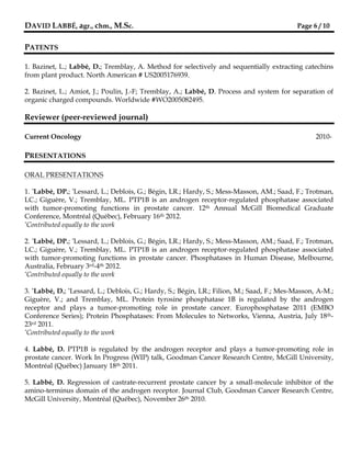 C.V. David Labbé, M.Sc., agr., chm. | PDF