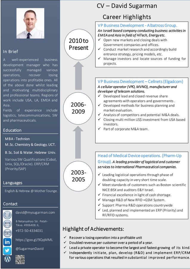 Cv david sugarman | PDF