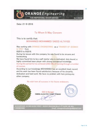 Architect. Mohanned Mohammed Saeed | PDF | Civil Engineering Industry | Industries