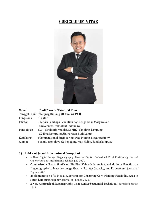 Cv dedi darwis | PDF