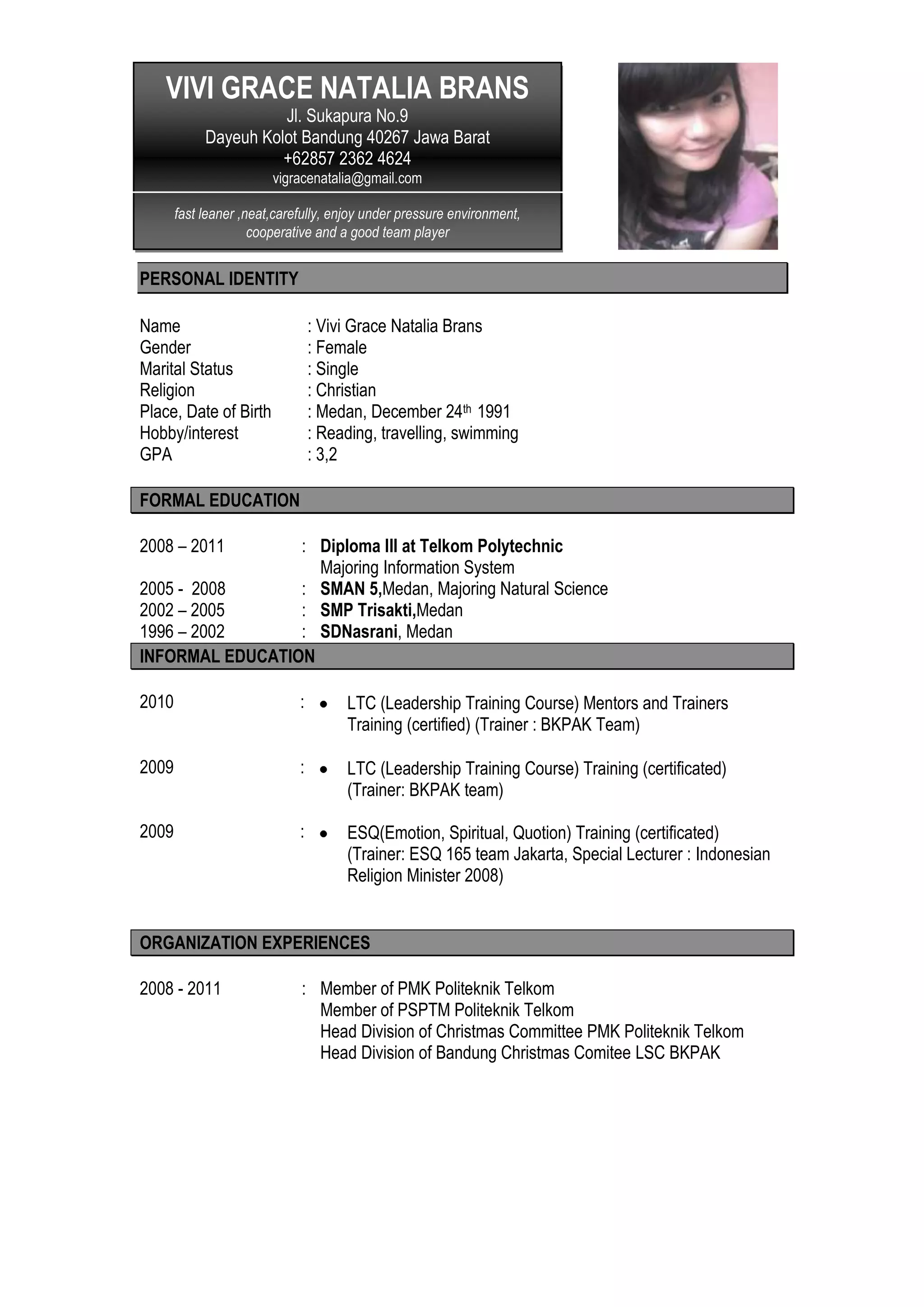 CV Vivi Grace N | DOCX