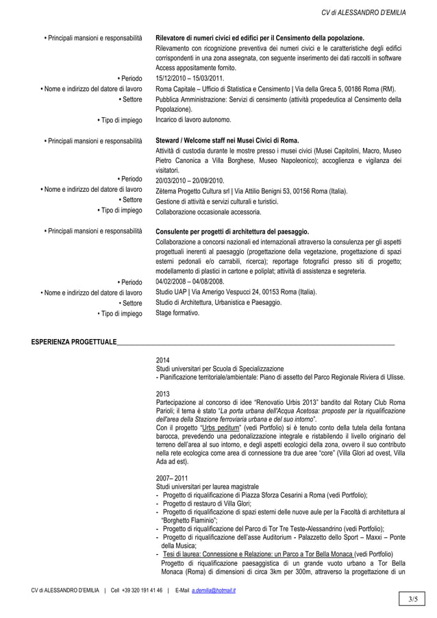 Cv d'emilia alessandro | PDF