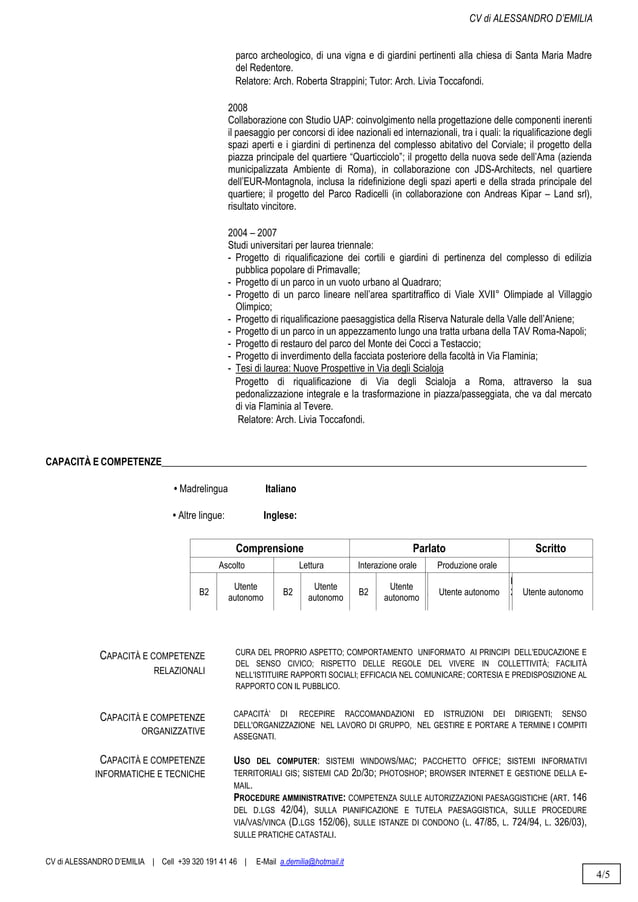 Cv d'emilia alessandro | PDF