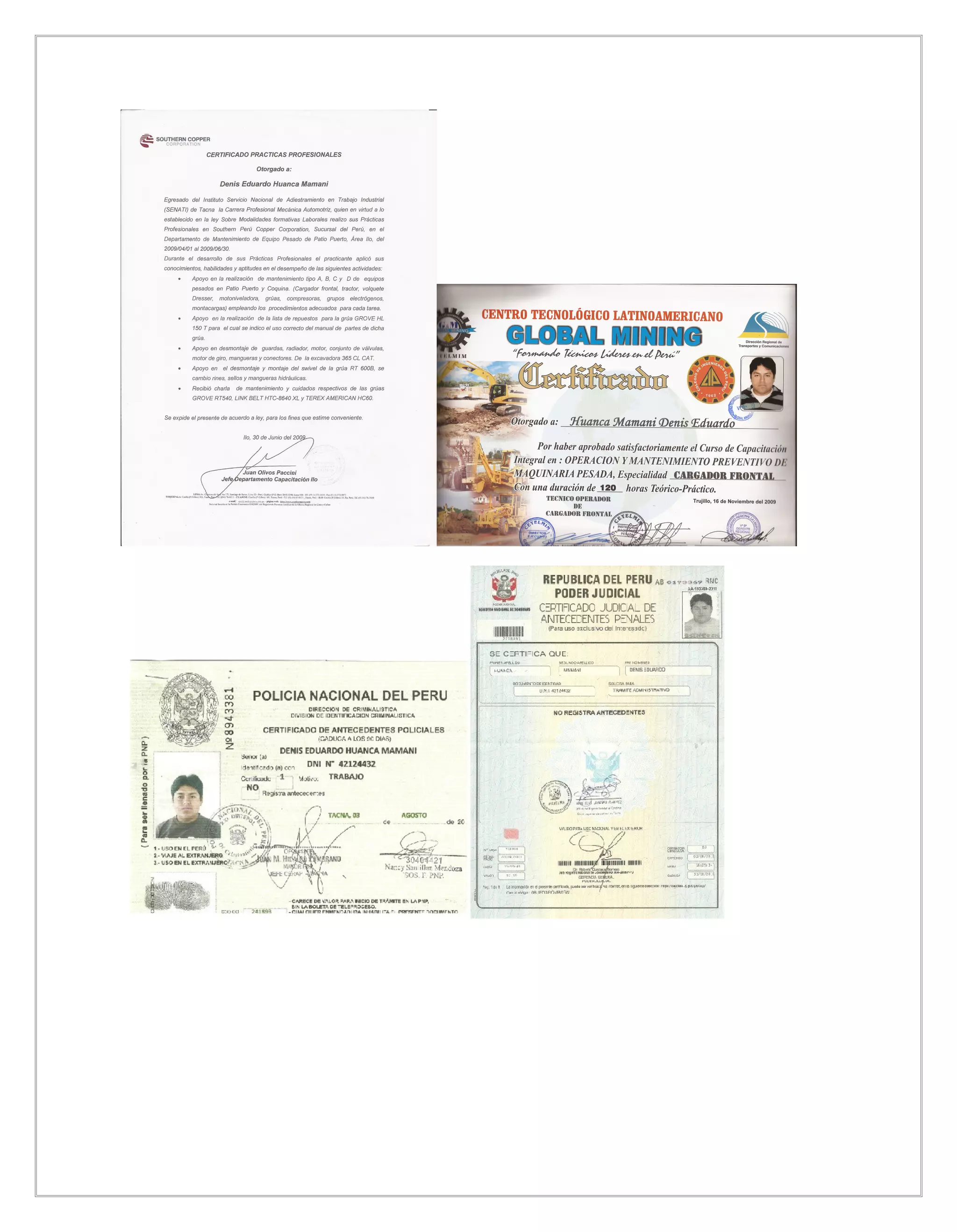 Cv Denis huanca op-d | PDF